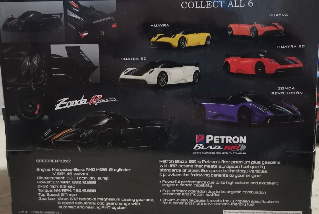 Petron Toy Car, Pagani Huayra 1:32 scale, Hobbies & Toys, Toys & Games ...