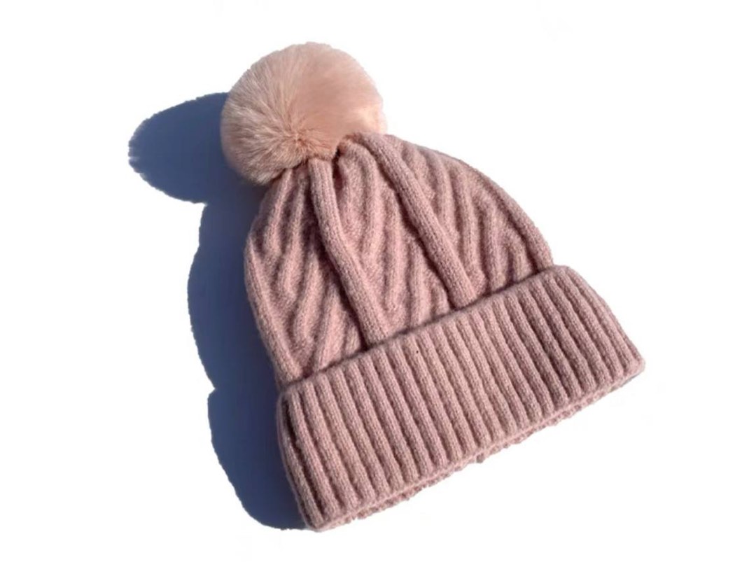 soft pink winter beanies, Women's Fashion, Watches & Accessories, Hats ...