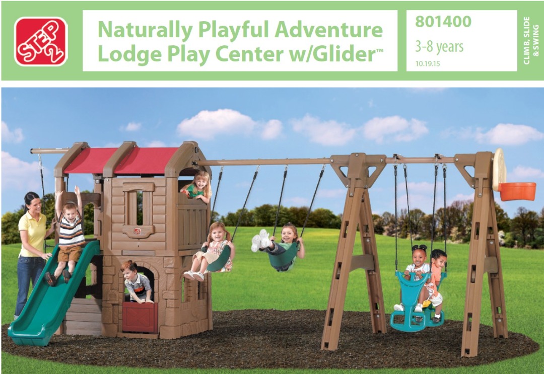 Playground Adventure Play Step 2 with Clubhouse, Swing, Climber, Glider ...