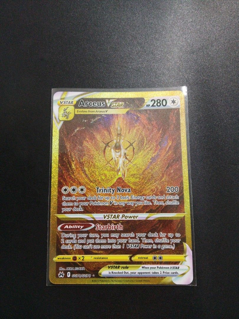 Pokemon TCG Arceus VStar Gold Secret Rare - Crown Zenith Galarian Gallery, Hobbies & Toys, Toys ...