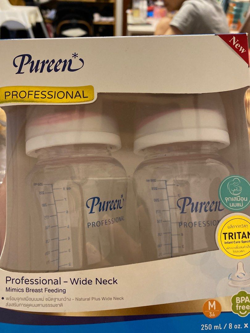 Pureen Milk bottle 250ml M size teet, Babies & Kids, Nursing & Feeding ...