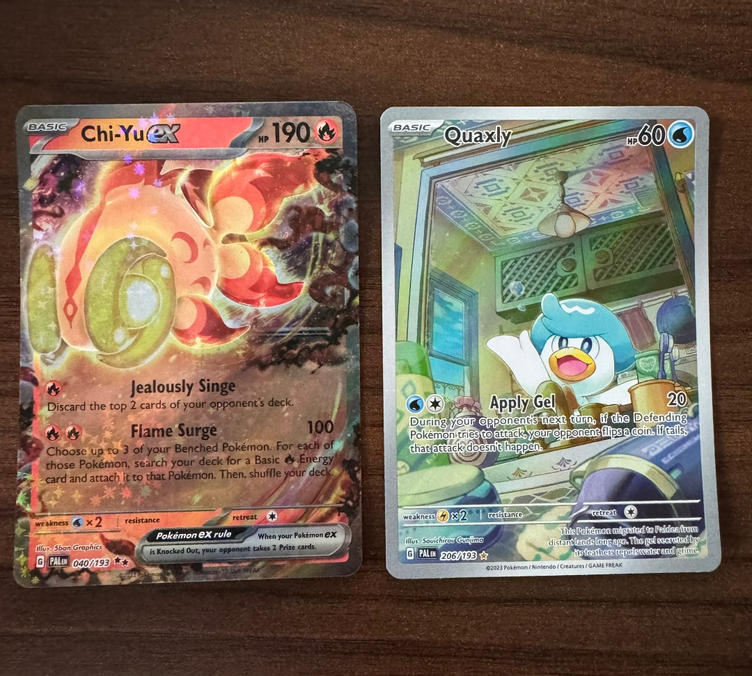 Quaxly IR / Chi-Yu ex // Pokemon SV02 Paldea Evolved, Hobbies & Toys ...