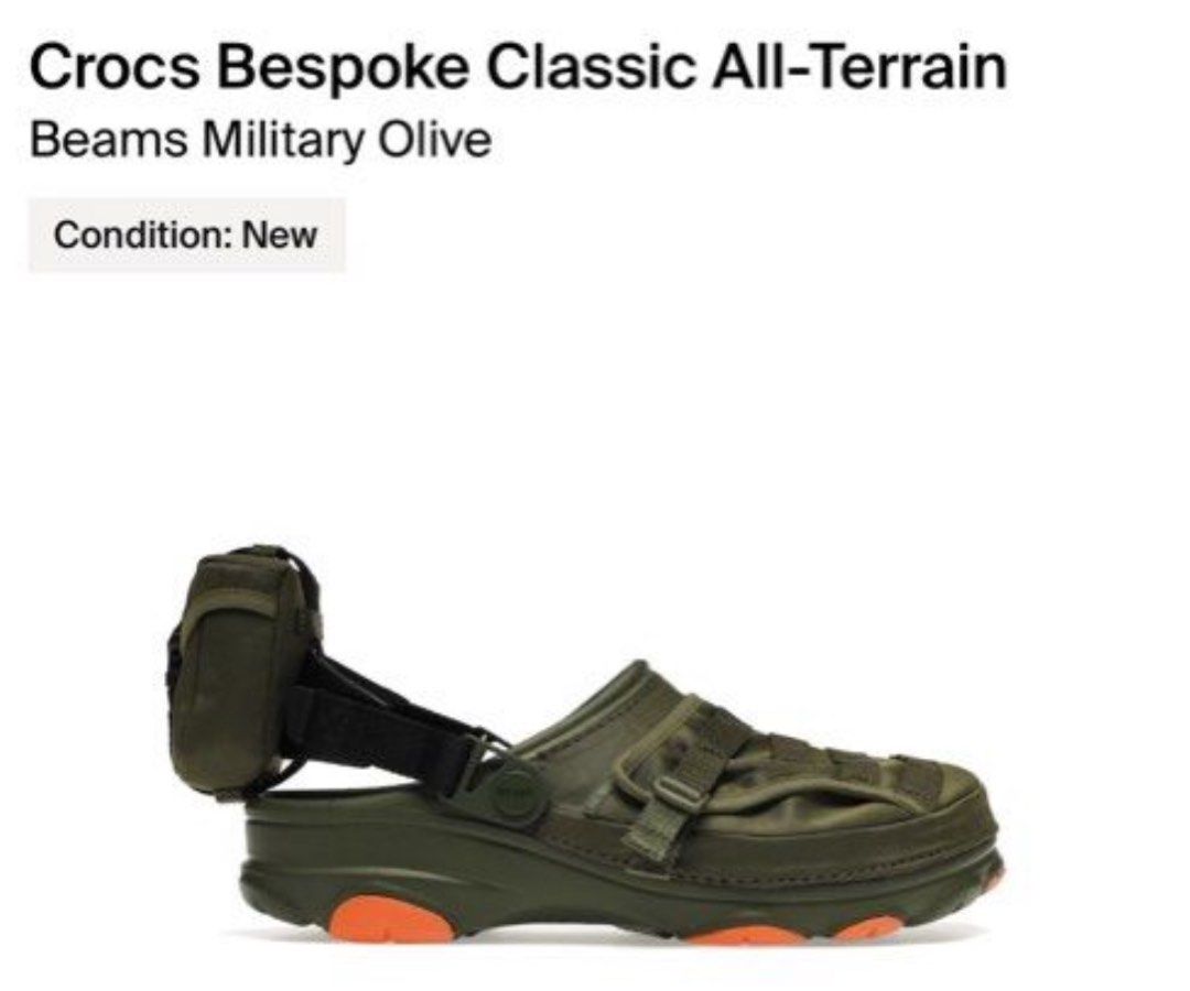 Rare Crocs x Beams Bespoke Classic All Terrain Clogs, Men's Fashion ...