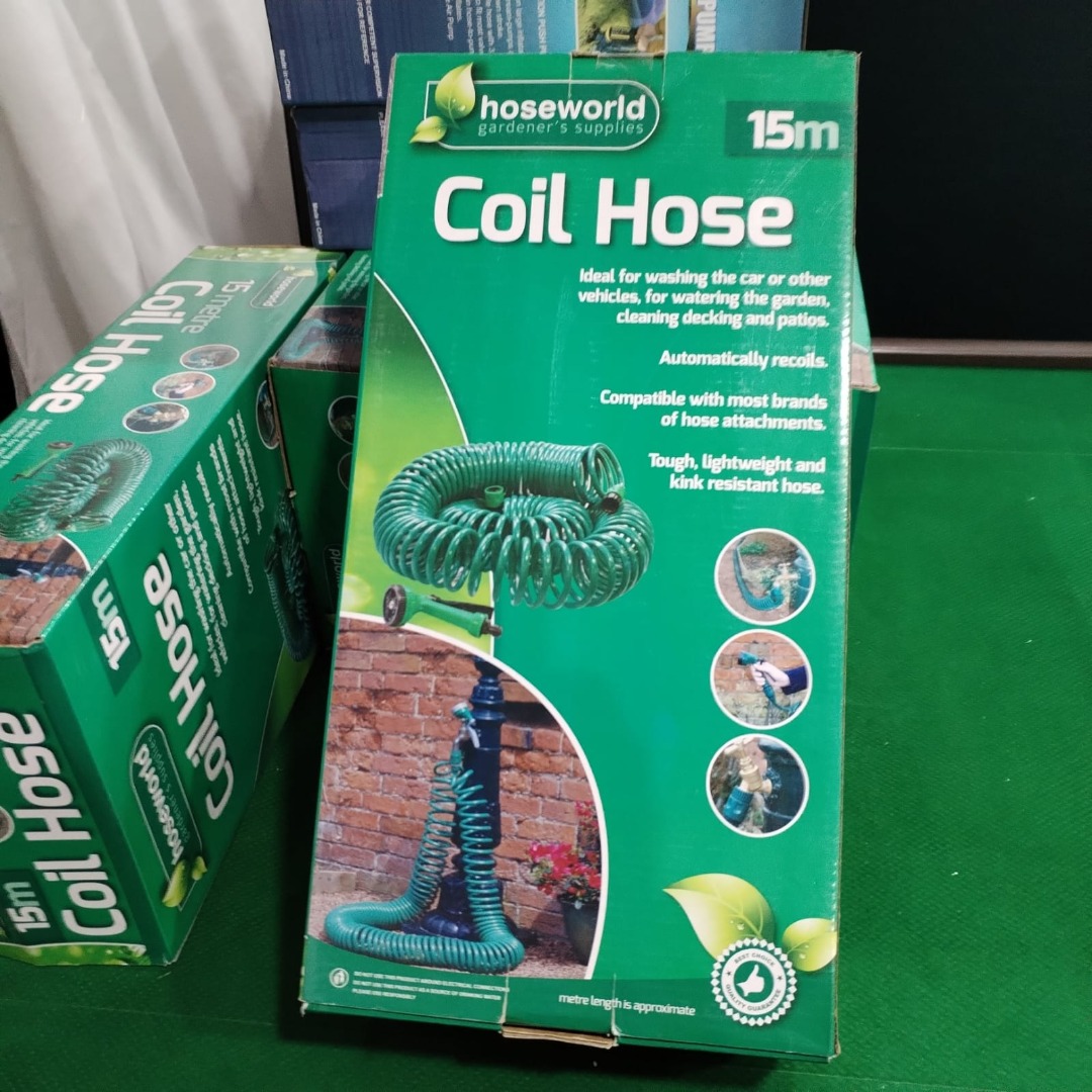 Retractable Spring Water Hose 15M Retractable with Spray Gun, Furniture ...