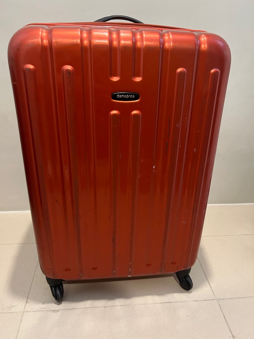 Samsonite XL Luggage Orange, Luxury, Bags & Wallets on Carousell