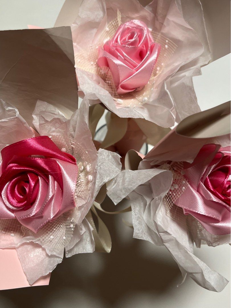 Satin Ribbon Rose, Hobbies & Toys, Stationary & Craft, Flowers ...