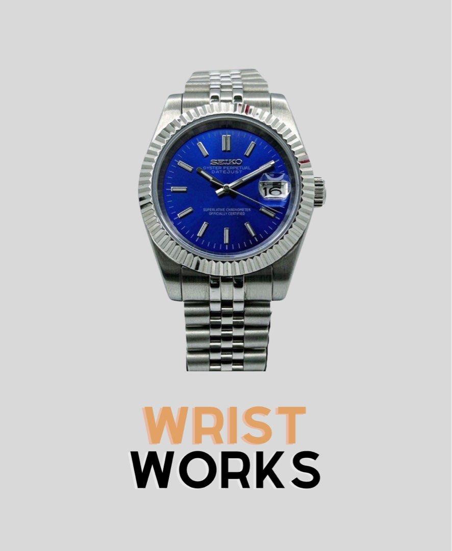 SEIKO MOD SILVER DATEJUST ROYAL BLUE 39MM, Men's Fashion, Watches ...