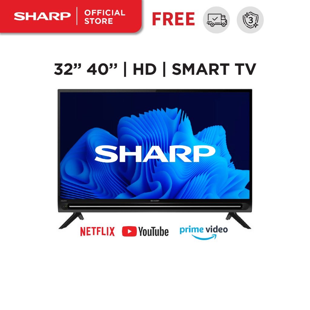 SHARP 32'' Narrow Bezel HD Ready Smart TV, TV & Home Appliances, TV ...