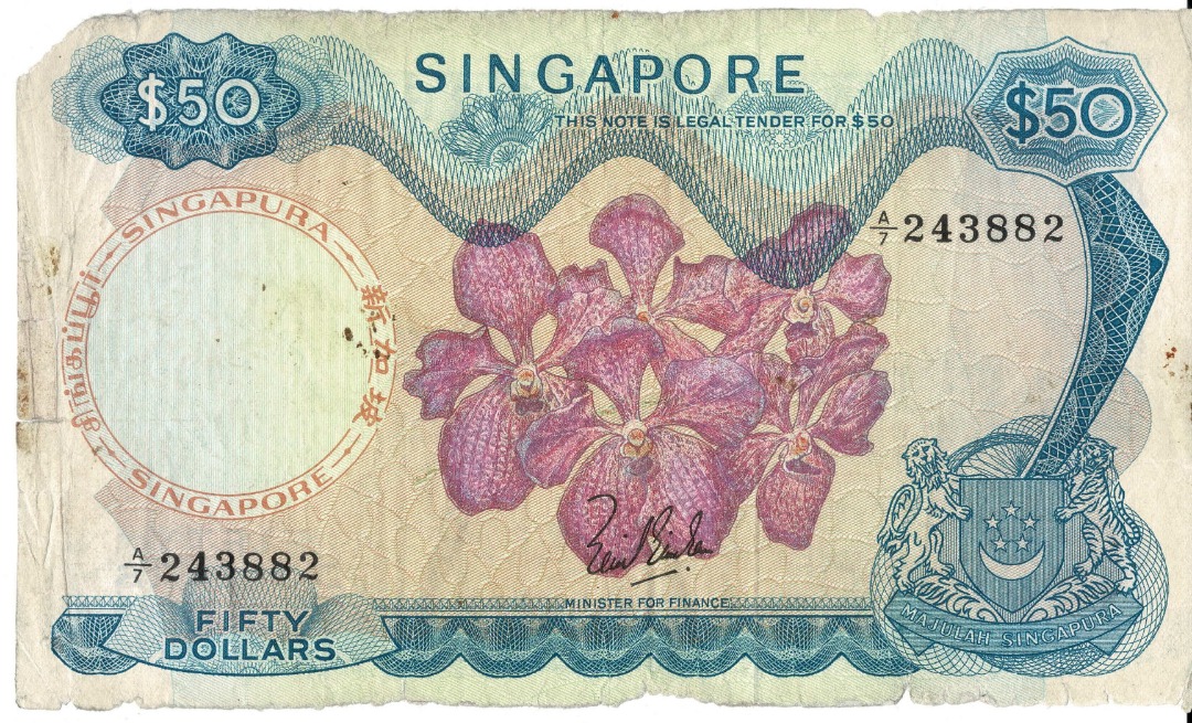 Singapore Dollar Orchid SGD50 Old Bank Notes, Hobbies & Toys ...