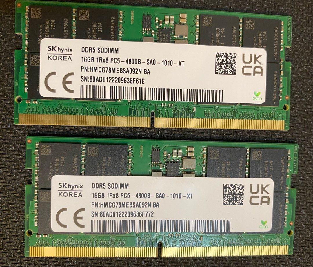 Sk hynix ddr5 4800 16GB x 2, 電腦＆科技, 電腦周邊及配件, 電腦周邊產品 - Carousell