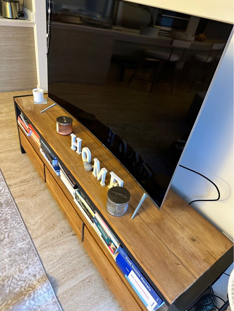 Solid wood TV bench, Furniture & Home Living, Furniture, TV Consoles on ...