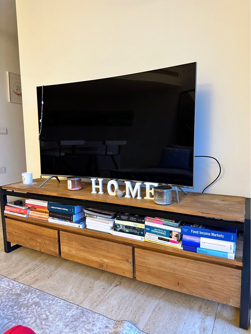 Solid wood TV bench, Furniture & Home Living, Furniture, TV Consoles on ...