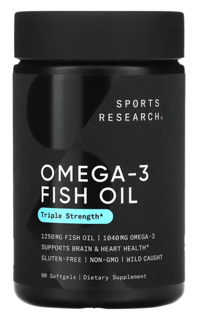 Sports Research Omega-3 Fish Oil from Wild Alaska Pollock 1,250mg (90 ...