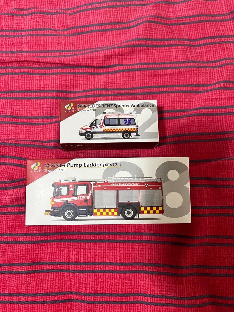 Tiny Singapore SCDF Pump Ladder & Ambulancr, Hobbies & Toys, Toys ...