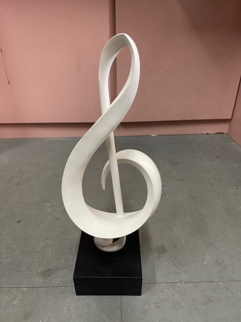 Treble clef white sculpture 43cm x 16cm x 12cm, Furniture & Home Living ...