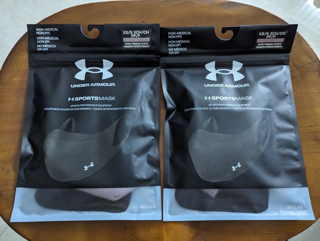 Under Armour Sports Mask (2 Purple, 1 Black), Health & Nutrition, Face ...