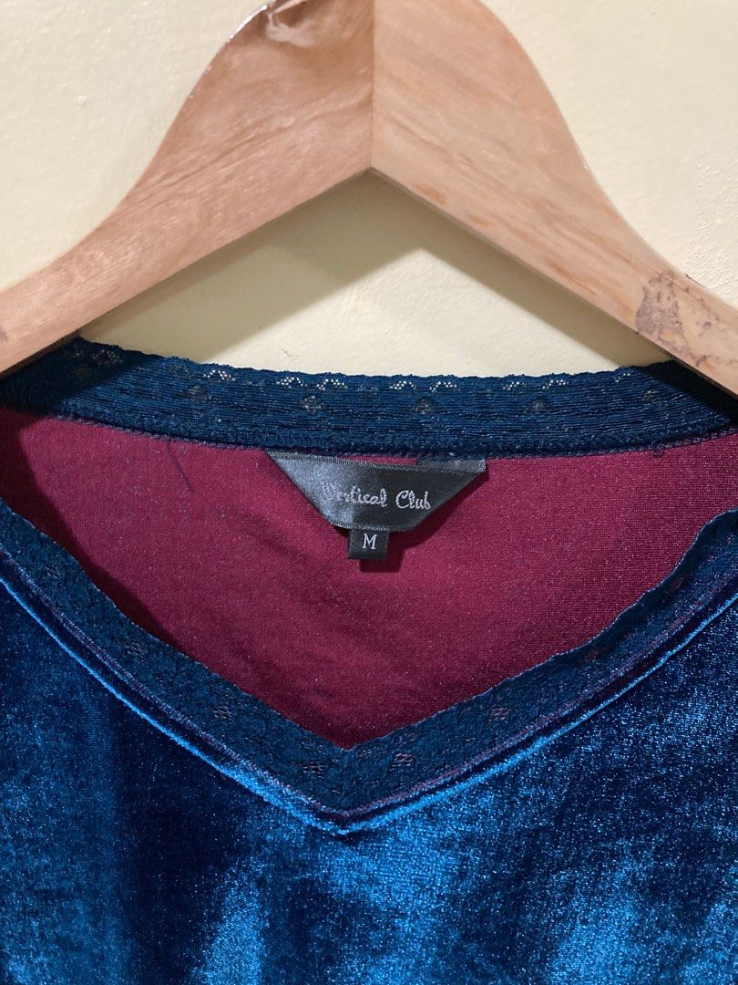 Vertical Club Velvet Color Changing Top, Women's Fashion, Tops ...