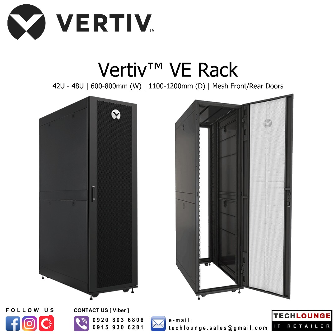 VERTIV VE Rack (Data Cabinet) - 42U - 48U | 600-800mm (W) | 1100-1200mm ...