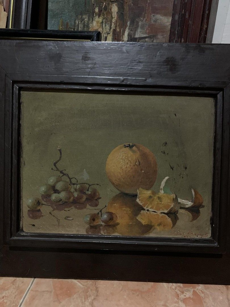 Vintage Oil on canvas Still Life Painting By Oscar Ramos (Mabini Artist ...