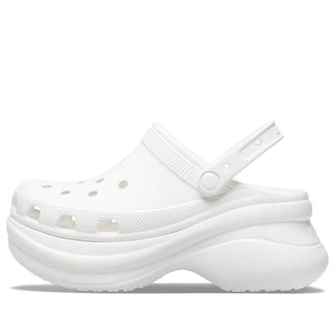 White Bae Platform Clog Crocs, Women's Fashion, Footwear, Flipflops and ...
