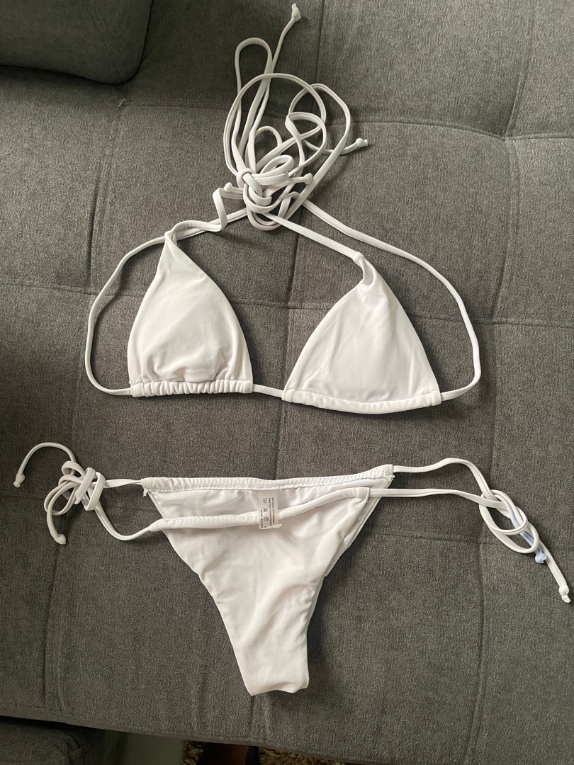 White Two Piece Swimsuit, Women's Fashion, Swimwear, Bikinis ...
