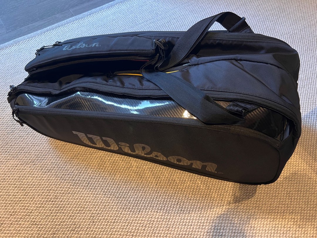 Wilson black 6 tennis bag (RF), Sports Equipment, Sports & Games ...