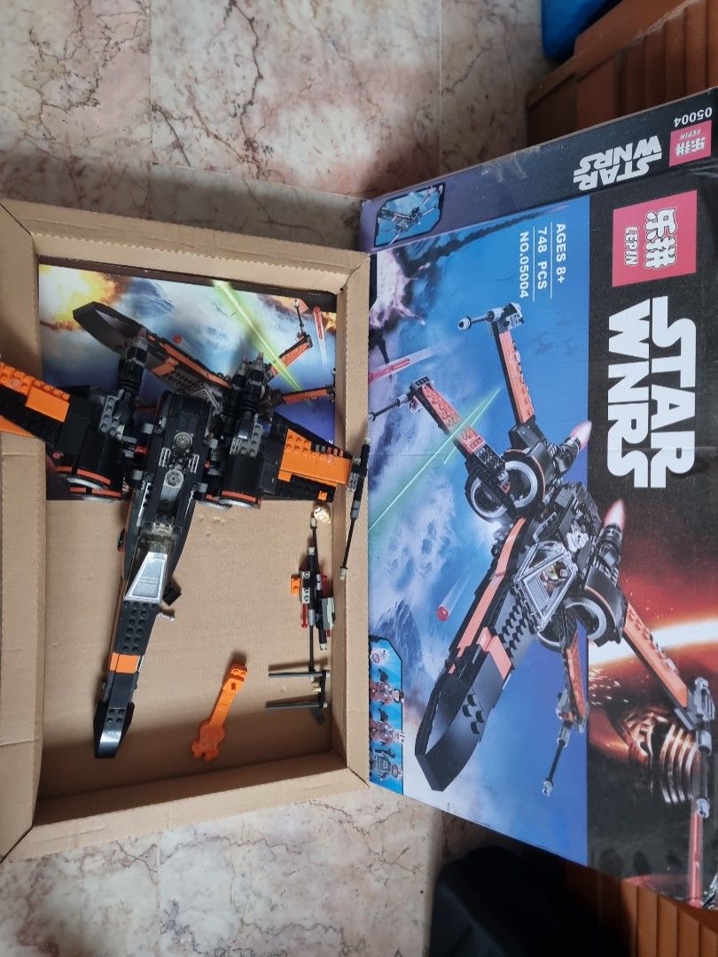 Star Wars X-wing fighter Black Poe. Lego compatible, Hobbies & Toys ...
