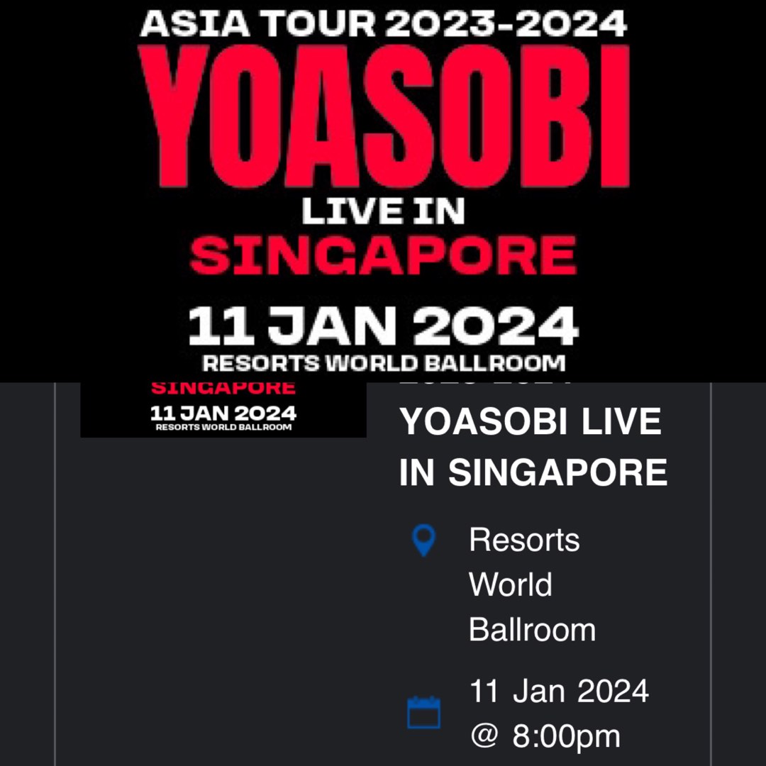 Yoasobi CAT 3 A1 x1 ONLY, Tickets & Vouchers, Event Tickets on Carousell