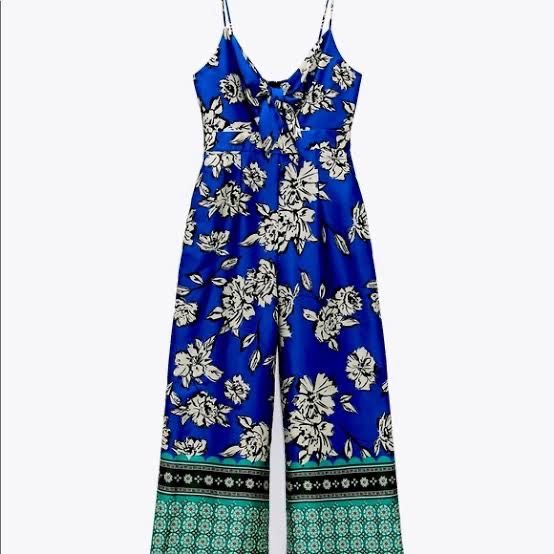 ZARA Indefeir Blue Multicolored Jumpsuit, Women's Fashion, Dresses ...