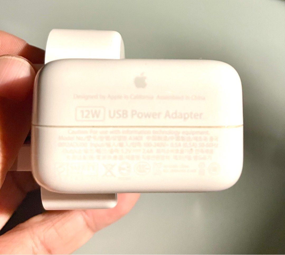 Apple 3 pin local Singapore 12W USB Adapter, Computers & Tech, Parts ...