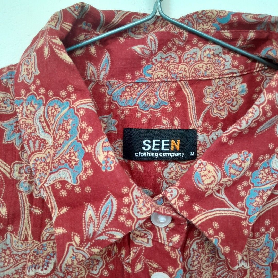 Atasan Batik Merah Bata Kantor merk SEEN / Tag Sovinska Diandra batik ...