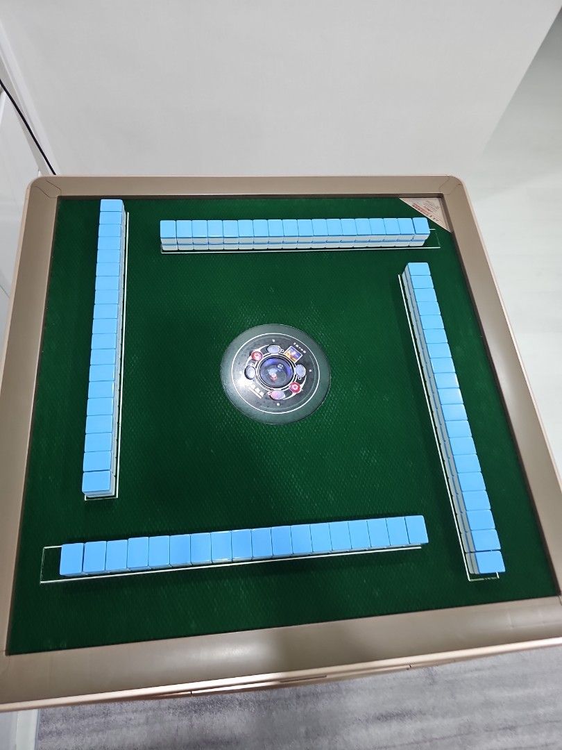 Foldable Mahjong Table (local set w flowers, animals and poker chips ...