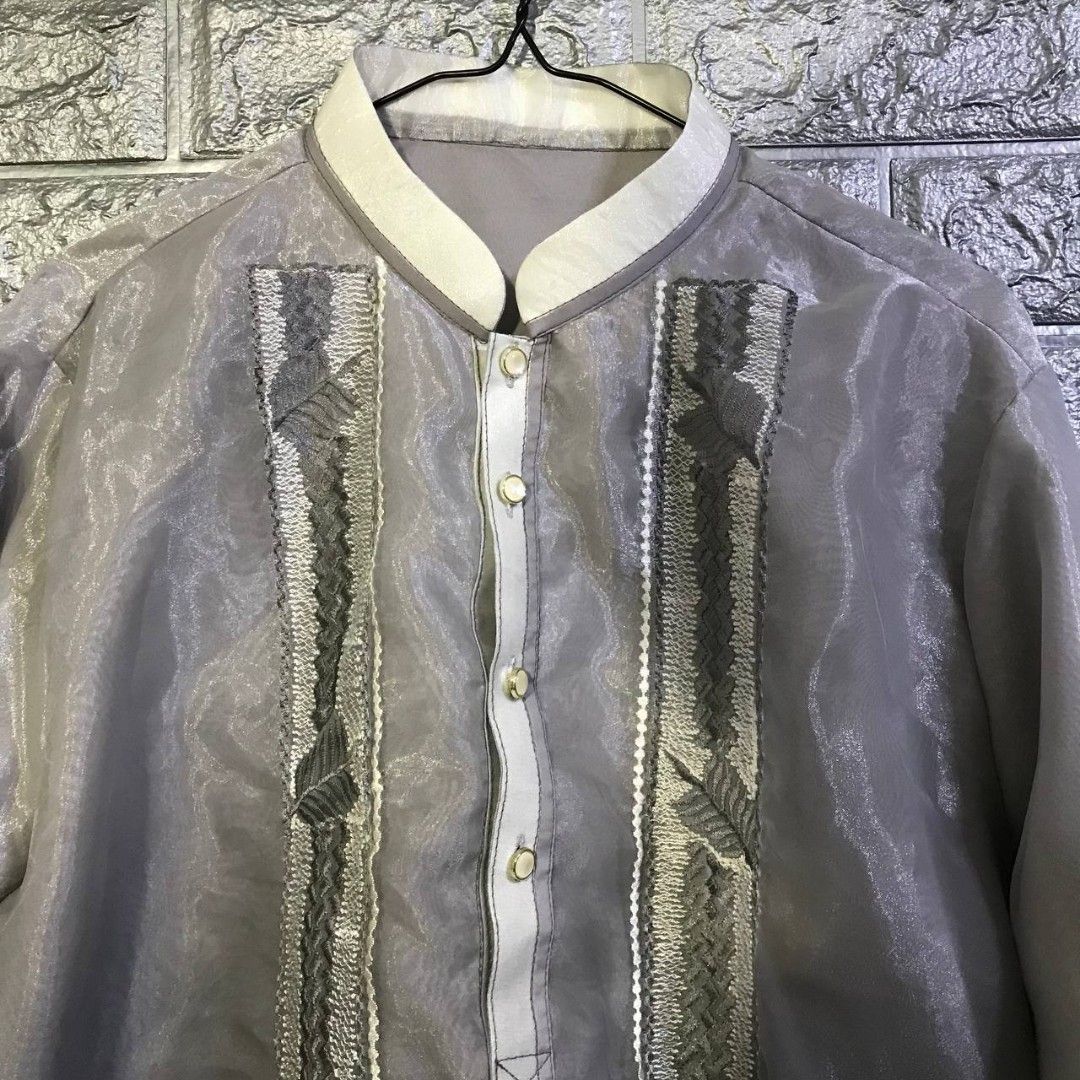 Barong Tagalog - Small - Ombre - Gray, Men's Fashion, Tops & Sets ...