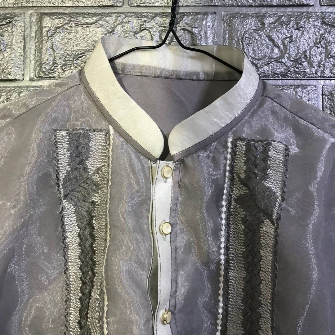 Barong Tagalog - Small - Ombre - Gray, Men's Fashion, Tops & Sets ...