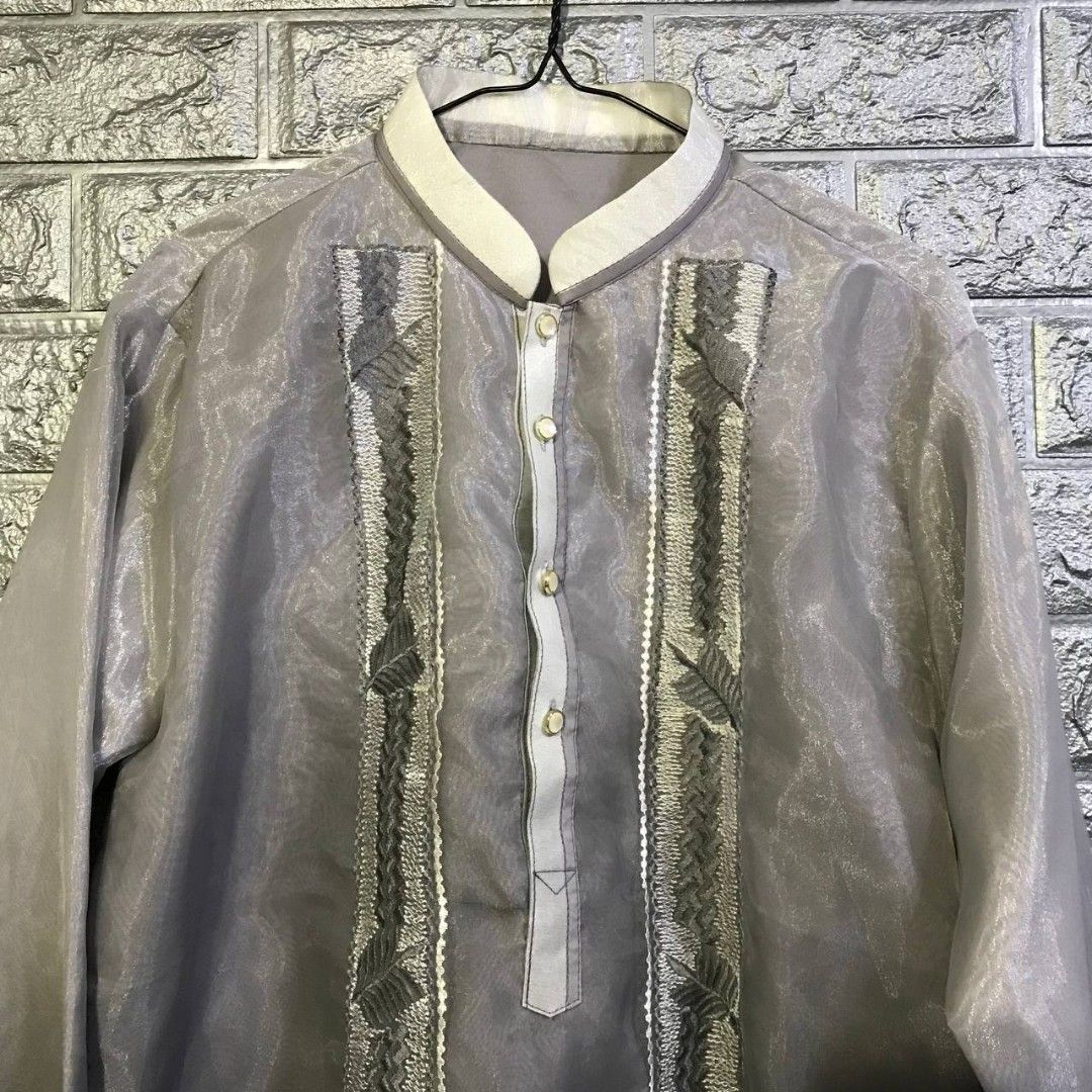 Barong Tagalog - Small - Ombre - Gray, Men's Fashion, Tops & Sets ...