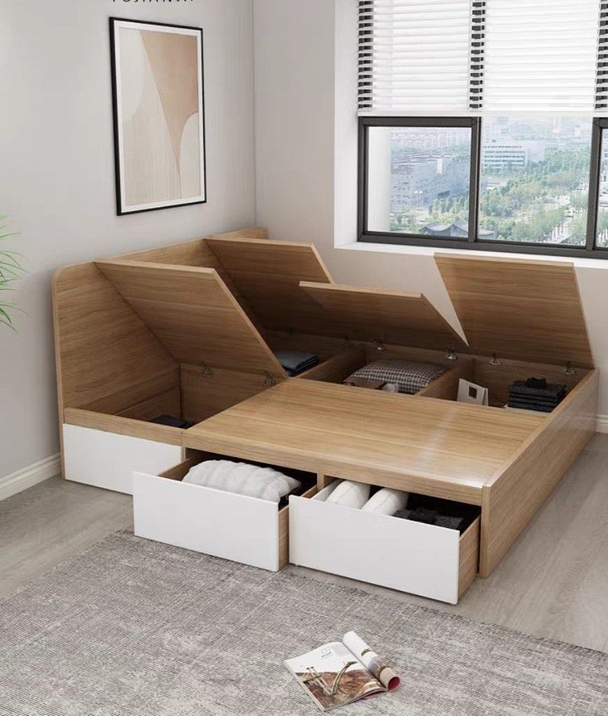 Custom storage bed/bed frame, Furniture & Home Living, Furniture, Bed ...