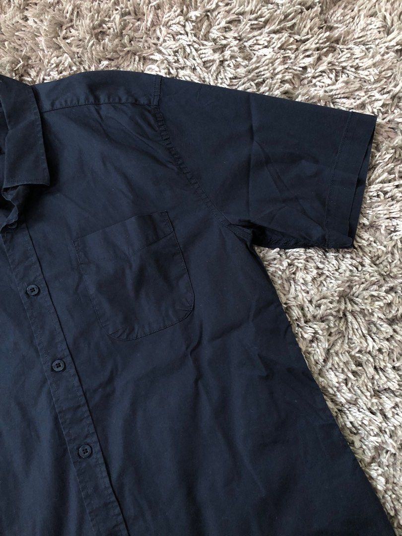 BENCH Dark Blue Button Down Shirt, Men's Fashion, Tops & Sets, Tshirts ...