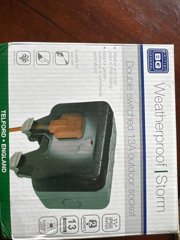 Bg Double Switched 13A Outdoor Socket, Everything Else on Carousell