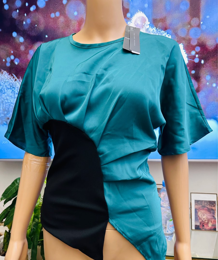 Blue Green top, Women's Fashion, Tops, Blouses on Carousell