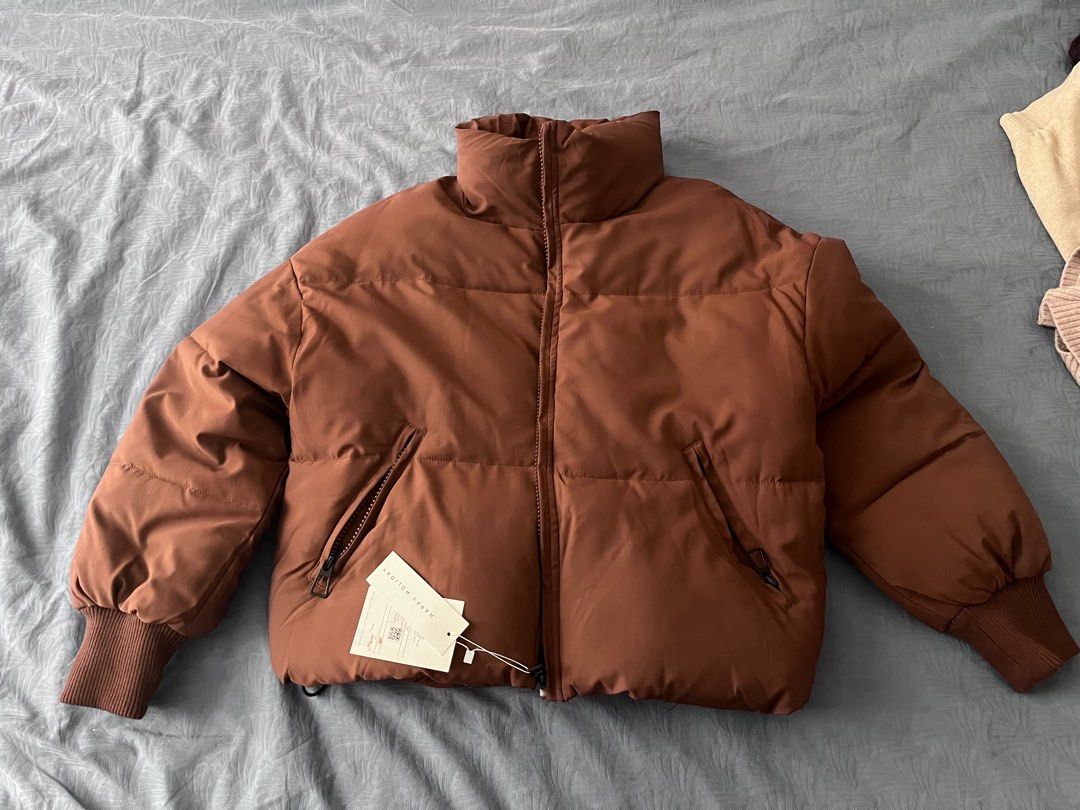 BNWT Shein winter puffer oversized jacket in brown color size XS, Women ...