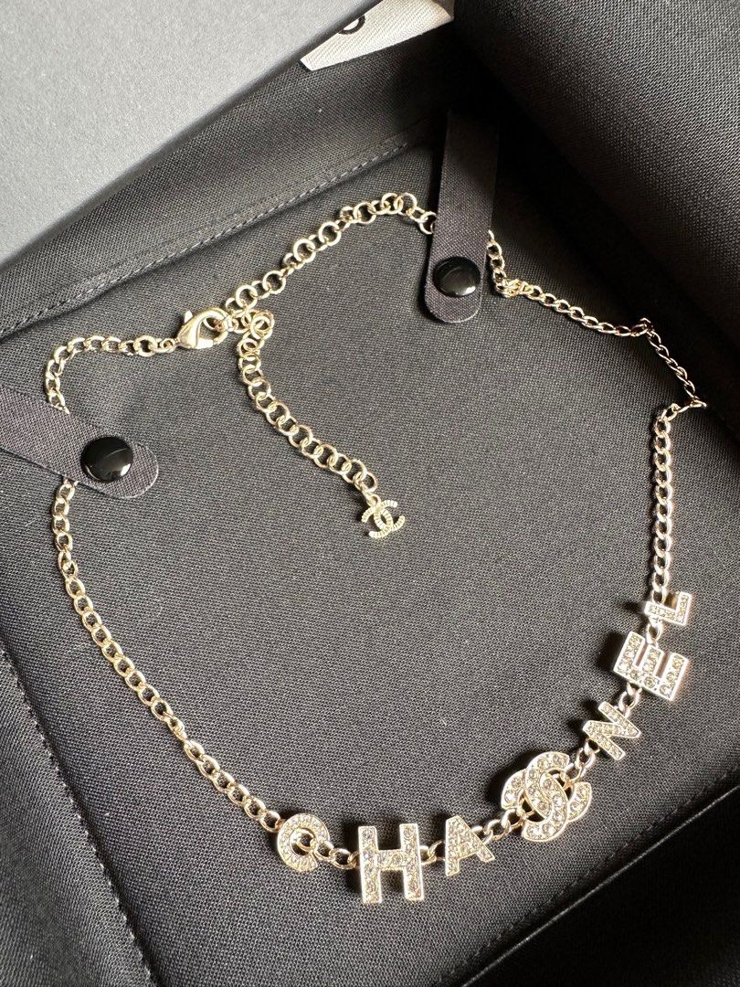 Chanel Alphabets Chain Necklace in Gold, Women's Fashion, Jewelry ...