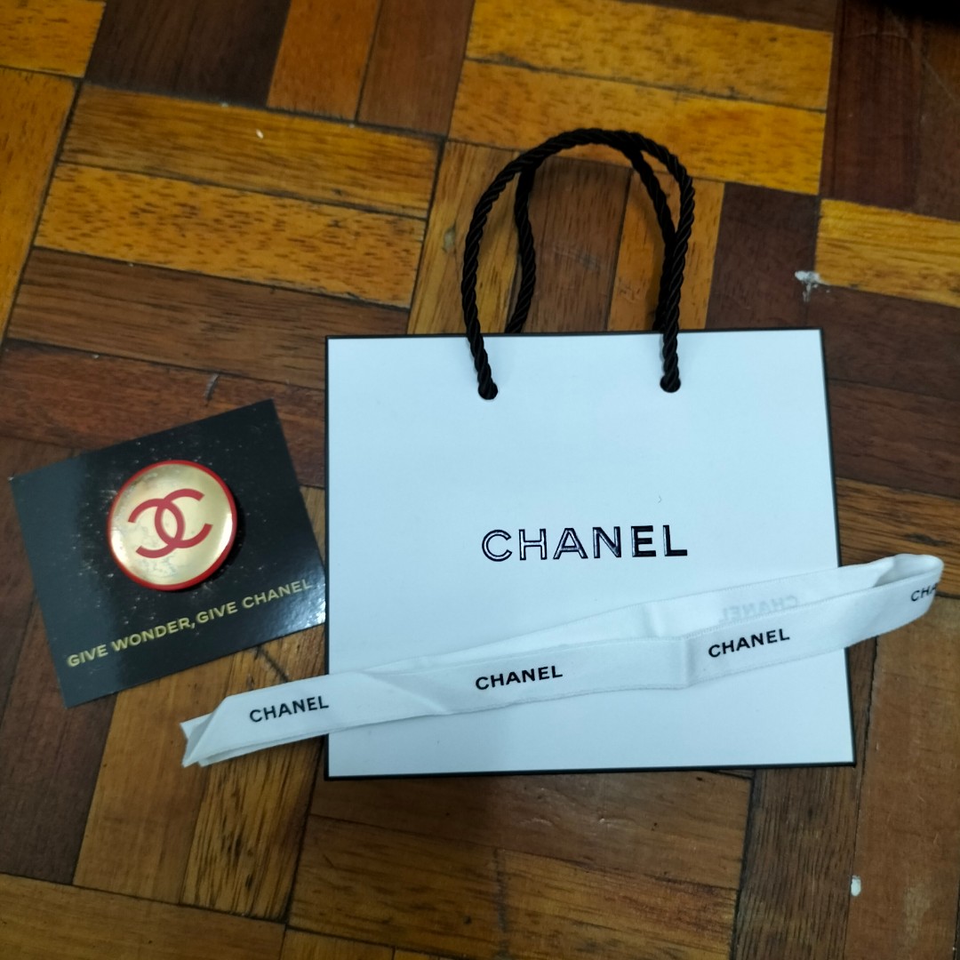 CHANEL paper bag & pin tag, Luxury, Bags & Wallets on Carousell