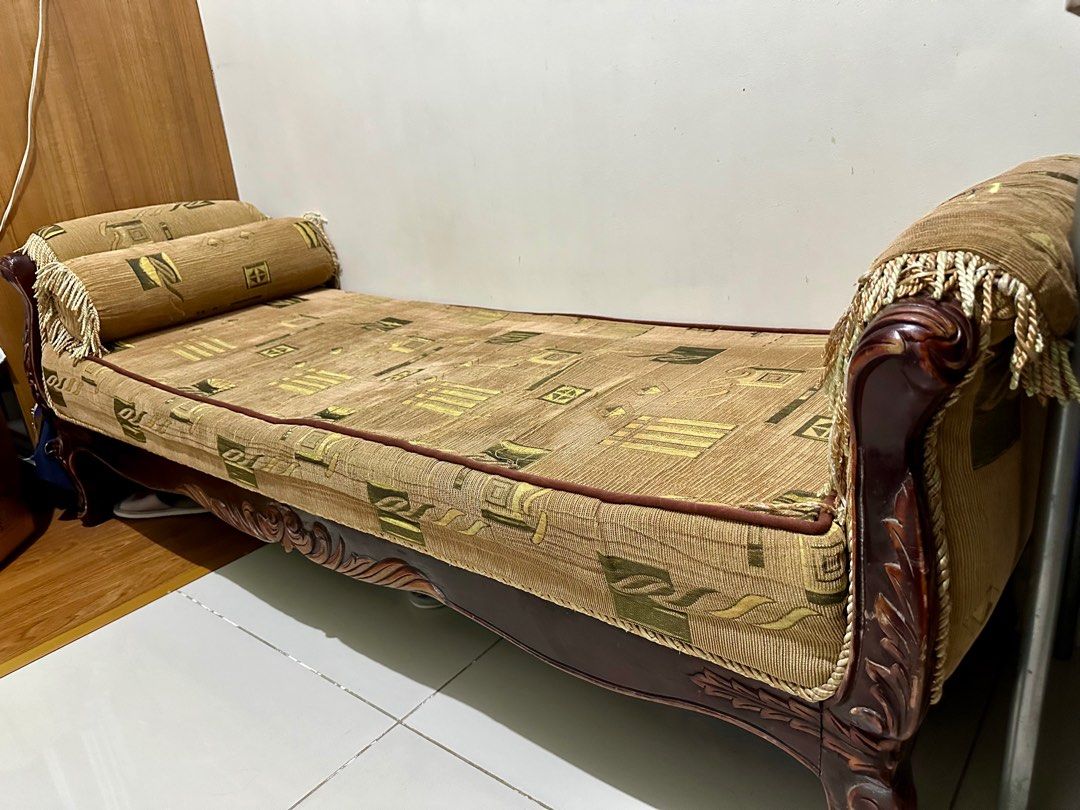 Cleopatra style wood/foam sofa, Furniture & Home Living, Furniture ...