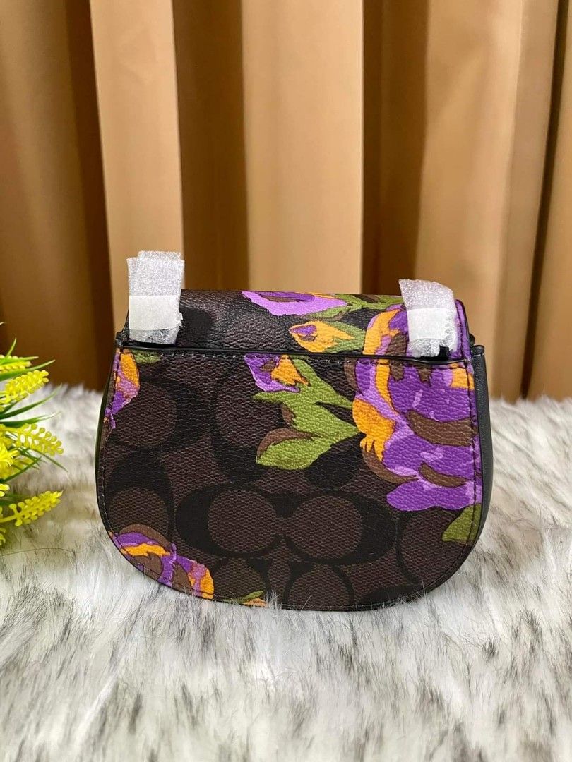 Coach Morgan Card Case On A Chain In Signature Canvas With Rose Print ...