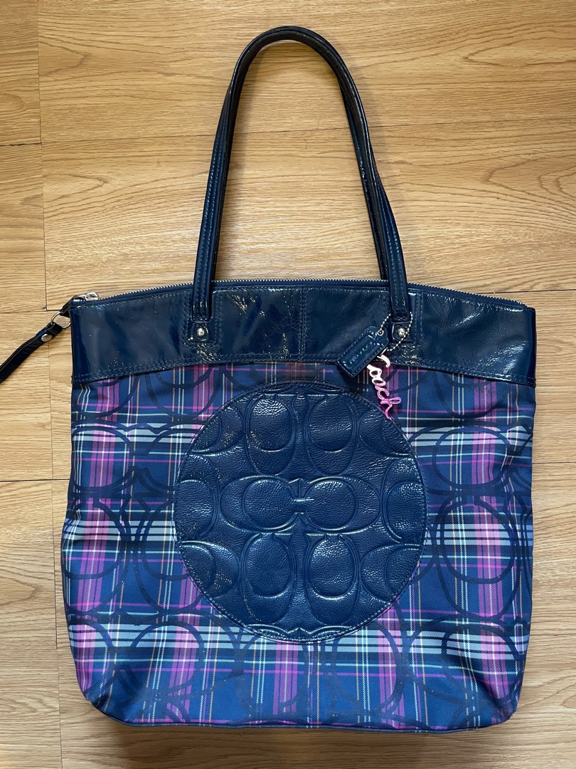 Coach Plaid Tote Bag, Luxury, Bags & Wallets on Carousell