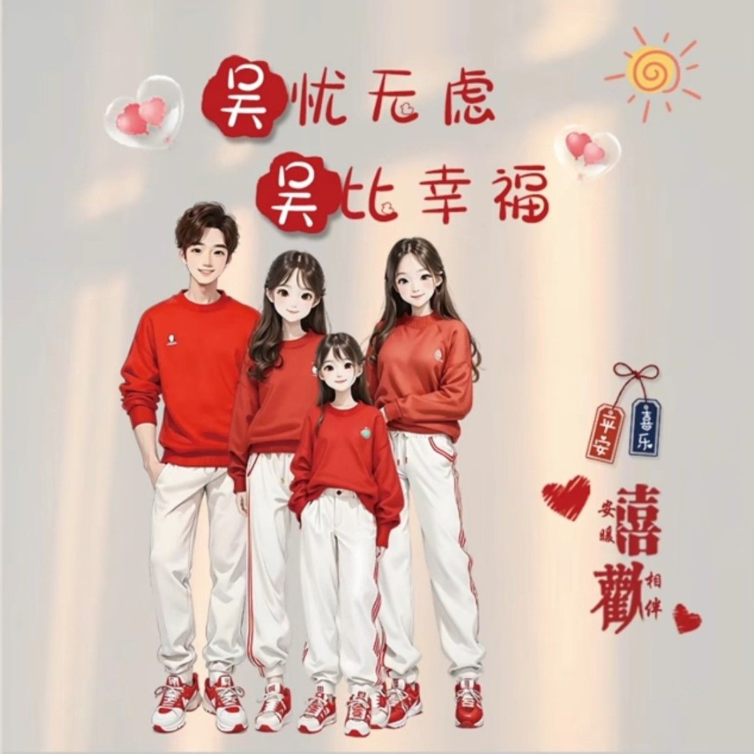 Customized Family Portrait Illustration With Cartoon Graphics
