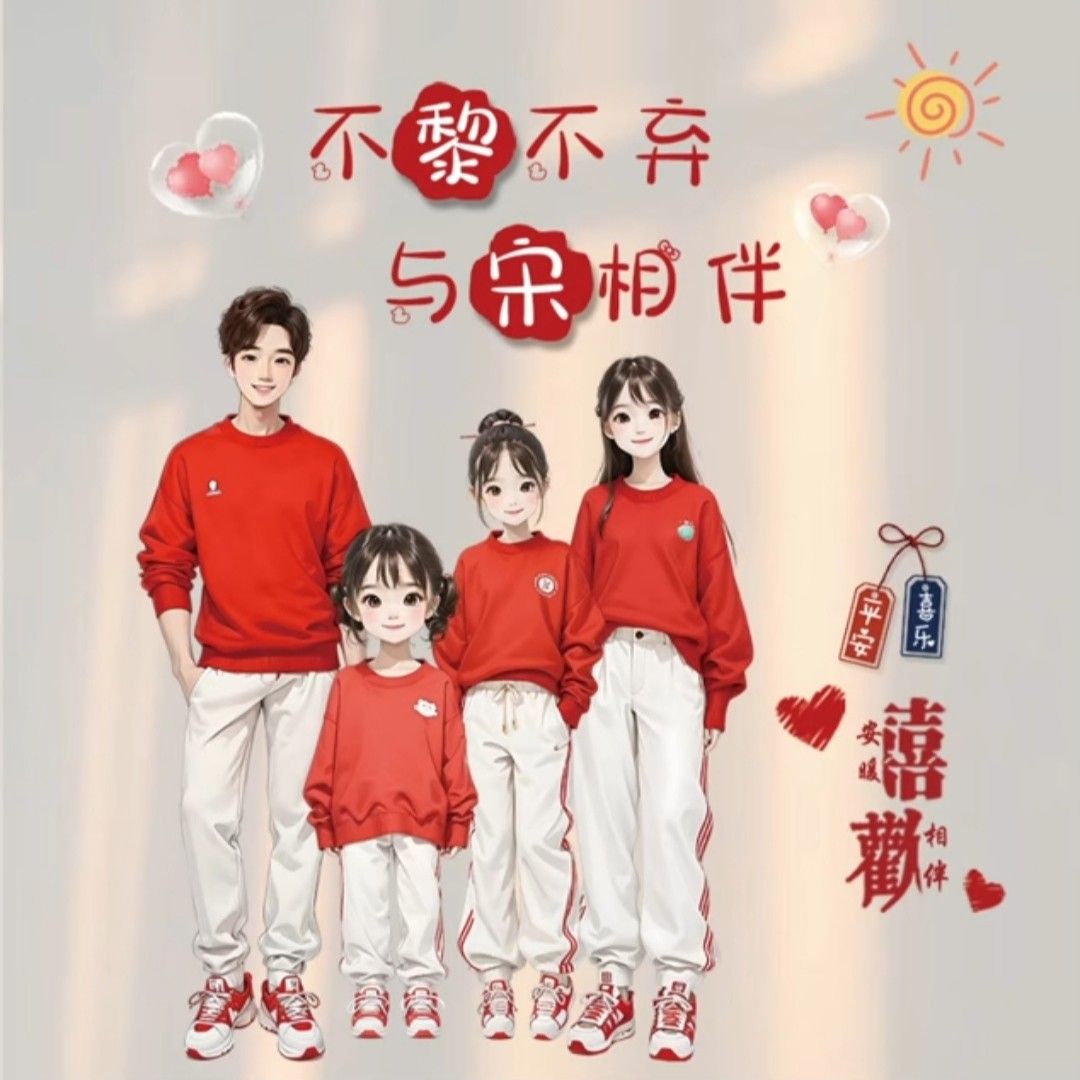 Customized Family Portrait Illustration With Cartoon Graphics