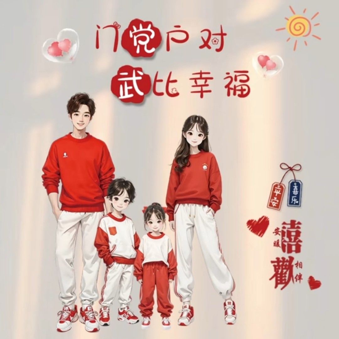 Customized Family Portrait Illustration With Cartoon Graphics