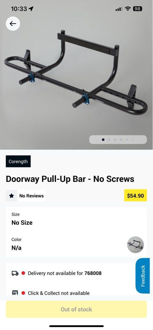 Decathlon Corength Doorway Pull-up Bar, Sports Equipment, Exercise ...