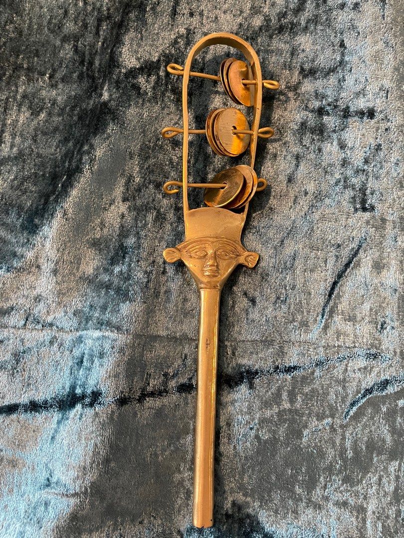 Egyptian metal Hathor rattle, Hobbies & Toys, Music & Media, Musical ...